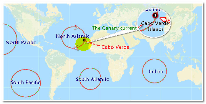 Cabo Verde Sea Currents and Vegetation